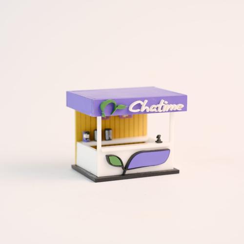 Jual Miniature Booth [ Chatime ] for Diecast 1:87 & 1:64 HO Scale - 1: ...