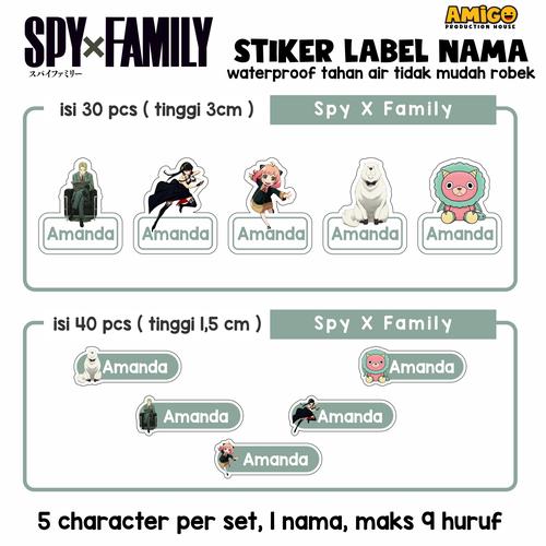 Jual label nama anak Stiker gambar Spy X Fam Sticker Anya Forger Stiker ...