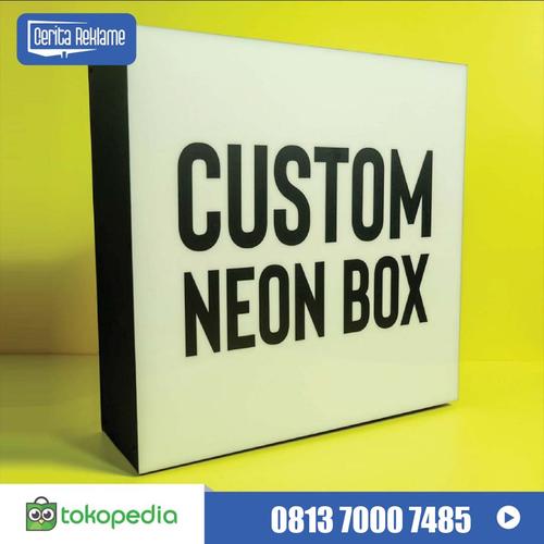 Jual Neon Box Kotak Custom Desain uk 50cm Akrilik I 1 sisi atau 2 sisi ...