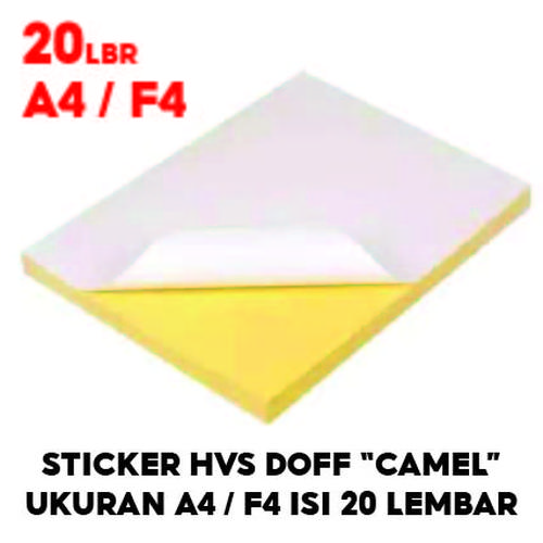 Jual Kertas Sticker Doff HVS Camel ukuran A4 / F4 | isi 20 lembar ...
