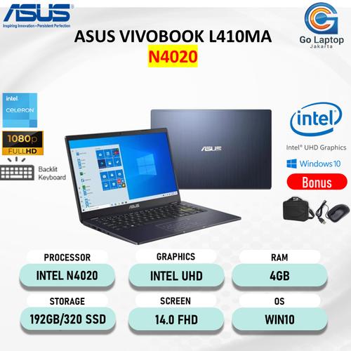 Jual ASUS VIVOBOOK 14 L410MA N4020 4GB 320SSD 14.0FHD W10 FREE OFFICE ...