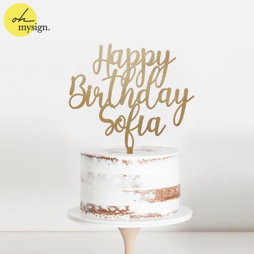 Promo Custom Cake Topper Nama Akrilik Topper Kue Acrylic Hiasan Kue ...