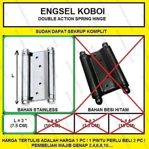 Jual Engsel Koboi SS 3" Double Action Spring Hinge Engsel Koboy ...