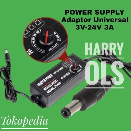 Jual ADAPTOR UNIVERSAL 3V-24V 3A 2A 1A/ADAPTOR AC 100-220V Ke DC 3V-24V ...