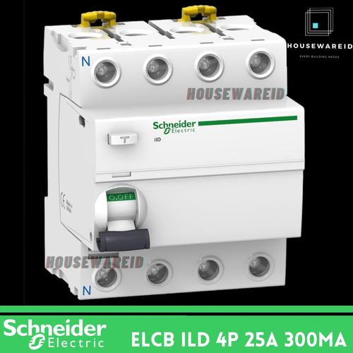 Promo ELCB RCCB Schneider 4p 25a 300mA A9R74425 ilD 4 Phase 4 Pole ...