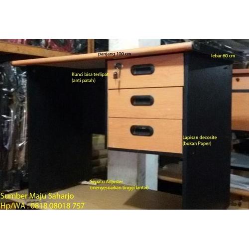 Jual Meja Kantor Meja Kerja Panjang 1 M (100 Cm )Sms-Edging Meja Laci 3 ...