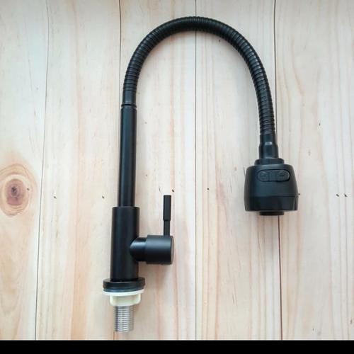 Jual Kran air fleksibel tanam stainless 304 Hitam / kran cuci piring ...