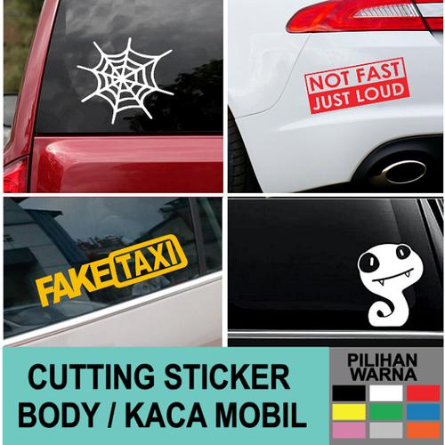 Jual Stiker Lucu Unik Kaca Body Mobil Cutting Sticker Jaring Laba-Laba ...
