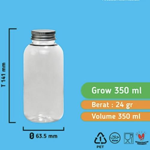 Jual Botol GROW 350 ml + Cap ALumunium botol plastik premium ben gong ...