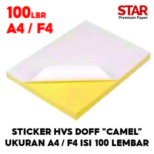 Jual Kertas Sticker Doff HVS Camel ukuran A4 / F4 | isi 100 lembar - A4 ...
