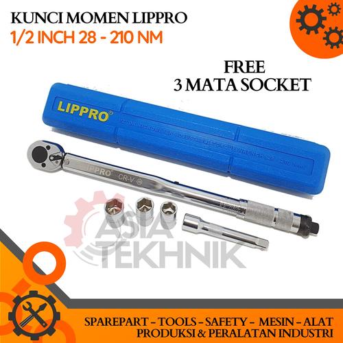 Jual Kunci Momen LIPPRO Gagang Torsi Torque Wrench 1/2 Inch 28 - 210 NM ...
