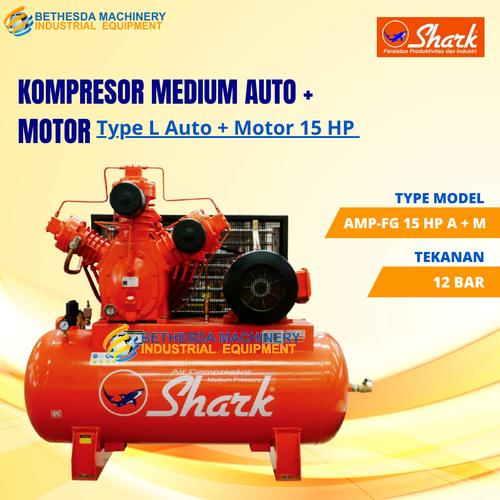 Jual Air Compressor Shark 15HP / 15 PK Kompresor Listrik Auto + Motor ...