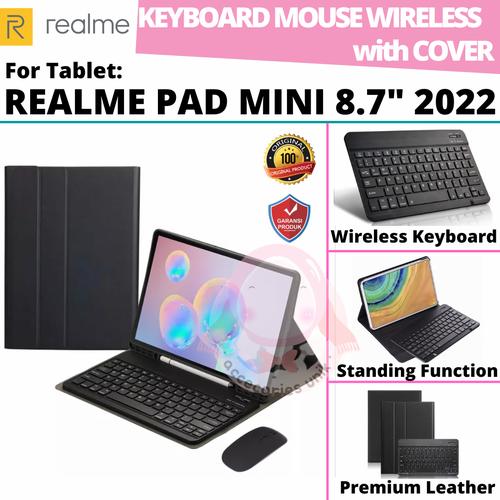 Jual Realme Pad Mini 8.7 Inch 2022 Book Cover Flip Case Keyboard Mouse ...