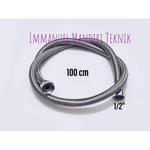 Jual Selang Flexible 1/2 100 cm/ Selang Flexible Anyam 1/2 100cm ...