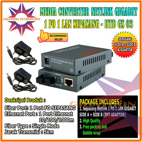 Promo Netlink HTB-GS-03 Gigabit Media Converter RJ45 FO Netlink Gigabit ...