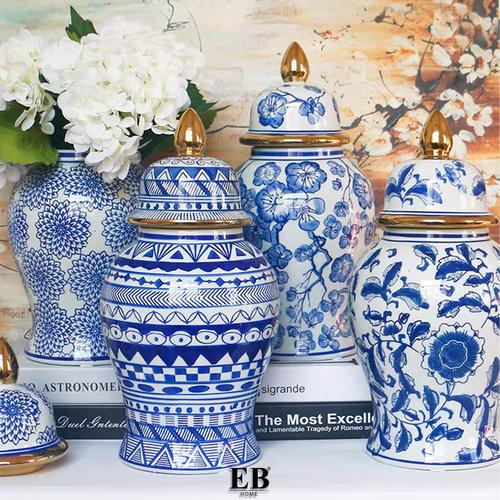 Jual Pajangan Meja Guci Keramik / Ginger Chinoiserie Jar Vase EB Home ...
