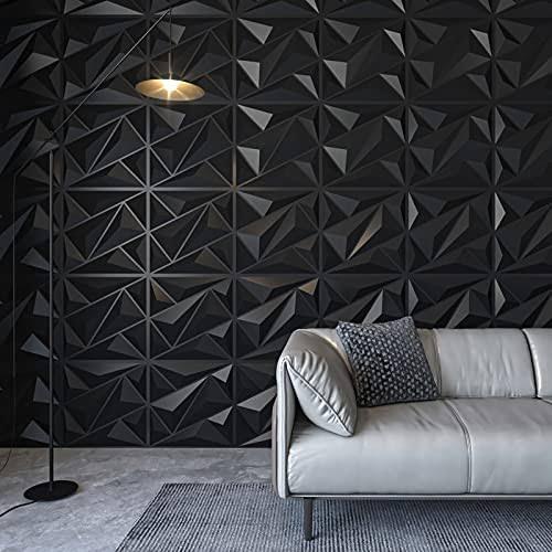 Jual wall panel pvc 3D hitam dekorasi dinding indoor outdoor ruangan ...