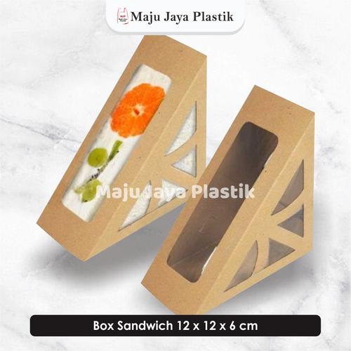 Jual Box Sandwich Sando / Packaging Kraft Sandwich / Kotak roti Toast ...