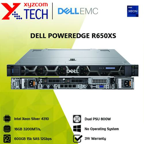 Jual Dell PowerEdge R650XS Xeon Silver 4310, 16GB, 600GB SAS, Dual PSU ...