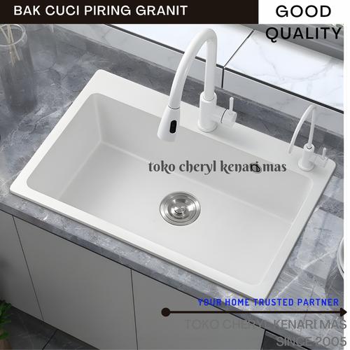 Jual KITCHEN SINK GRANITE BAK CUCI PIRING GRANIT PUTIH WHITE BERTU 6349 ...
