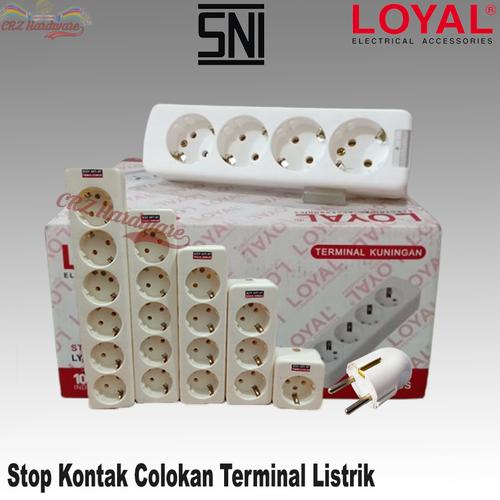 Jual Stop Kontak Colokan Terminal Listrik Kuningan SNI 1-5 Lubang LOYAL - 2 Lubang - Kab. Batang ...