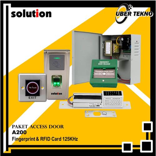Jual Paket Access Control Solution A200 Fingerprint RFID - Pintu Kaca ...