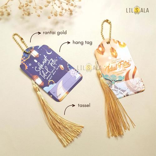 Promo HANG TAG DAN RANTAI GOLD IDUL FITRI MOTIF CANTIK LEBARAN UCAPAN ...