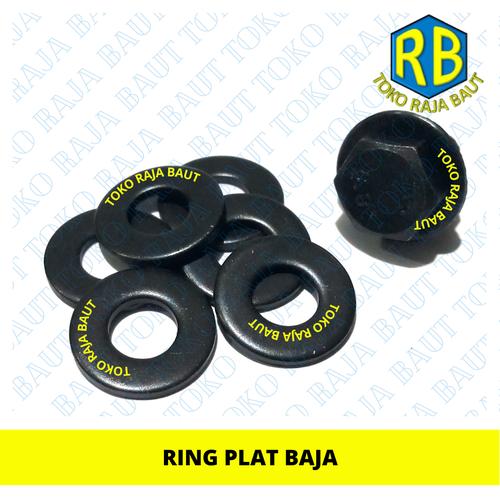 Jual RING PLAT M8 BAJA - WASHER PLATE BAJA - RING BAUT 12 - RING HITAM ...