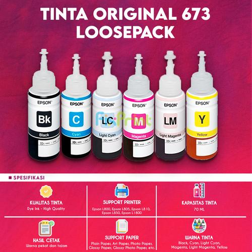 Jual Epson Ink 673 T673 Original Tinta Refill Printer L800 L805 L850 ...