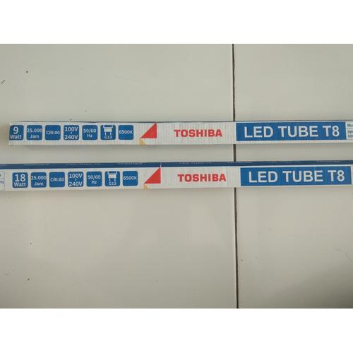 Jual Lampu TL Led Tube TOSHIBA T8 6500K Putih 9 Watt - 18 Watt (Lampu Saja) - 9 Watt - 60cm ...