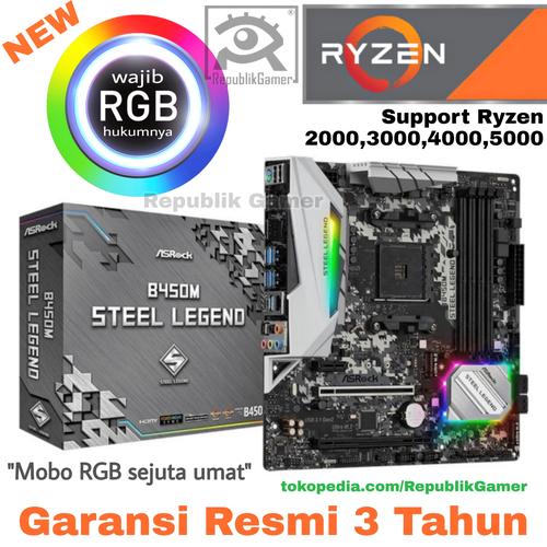 Jual Asrock B450M Steel Legend ( RGB ) AMD Ryzen mobo not Asus Gigabyte ...