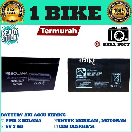Jual Aki battery mainan anak mobil mobilan PMB Dan Solana 6v7ah accu ...
