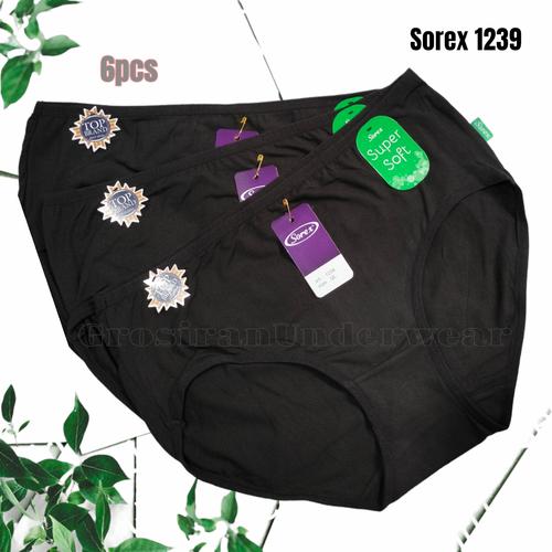 Jual (3'6)pc-CD Sorex 1239 khusus hitam-celana dalam wanita dewasa soft. - QL/XXL, Hitam/6pcs ...