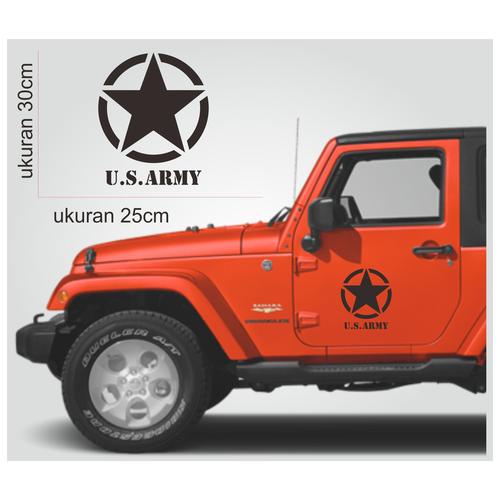 Jual sticker mobil cutting sticker body kaca mobil us army - Putih ...