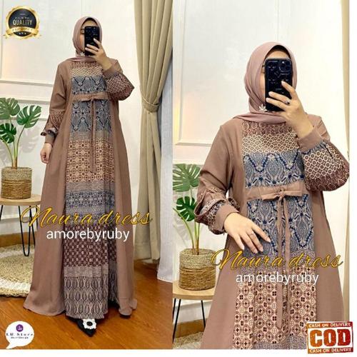 Jual Gamis Amorebyruby Terbaru Naura Dress Original Amore By Ruby Fashion - Marun, All Size ...