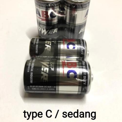 Jual baterai abc super power size D / R20 1.5 V isi 2pcs - type C ...