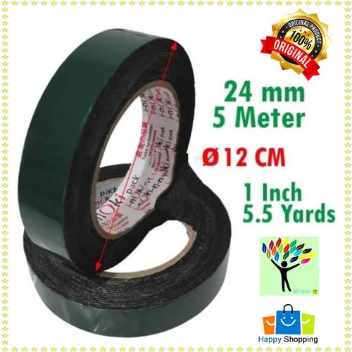 Jual Double Tape Foam Hijau 1"x5 m/ Double Tape Busa Hijau 5 Meter ...