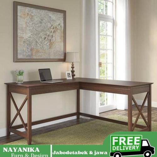 Jual Office Table L Shape - Meja Kerja Later L - Meja Komputer Jati ...