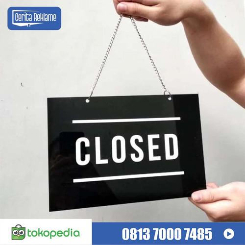 Jual Sign Board Acrylic Open/Close I Papan Akrilik Hitam Atau Putih ...
