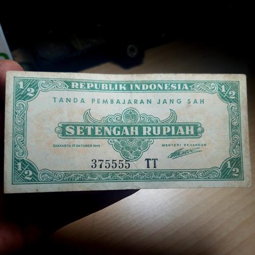 Jual UANG KUNO PECAHAN ½ RUPIAH SERI ORI TAHUN 1945 SERI CANTIK - Kab ...