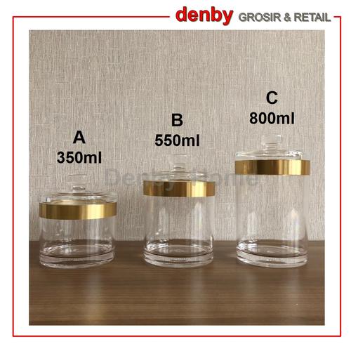 Jual Hampers Gift Lebaran Toples Kue Kering Cookie Acrylic Canister Gold - B. 550ml - Jakarta ...