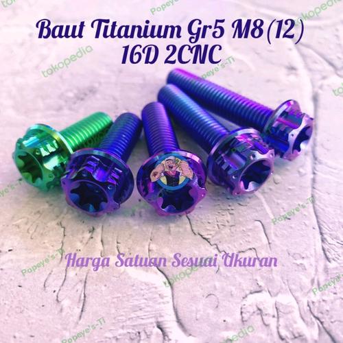 Jual Baut Titanium Gr5 M8 MM Big CNC2 OD16/Baut 12 - M8X10/@1pc - Kota Bekasi - Popeye's-Ti ...
