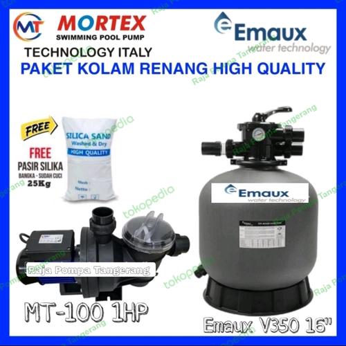 Jual Paket Pompa Kolam Renang Mortex 1Hp Sand Filter Emaux 16"+ pasir ...
