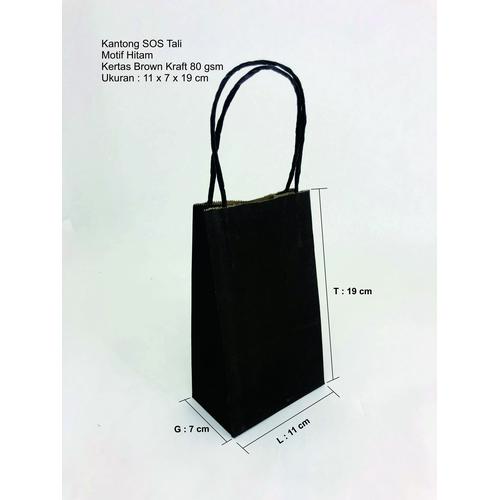 Jual Paperbag Sos S Hitam 11 x 7 x 19 + Tali Hitam Twist - Jakarta ...