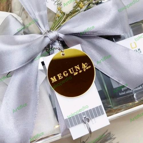 Jual Hang Tag Gantungan Akrilik Mirror Label Laser Gift Hampers - Rose ...