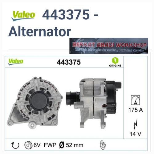 Jual Alternator Mercedes W205 C200 C250 M274 175A merk Valeo ...