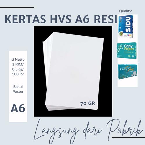 Jual Kertas HVS 75 GSM A6 / Kertas Resi A6 - 1 RIM isi 500 lembar ...
