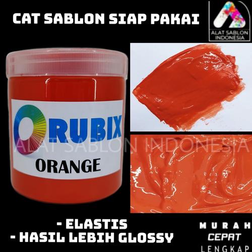Jual CAT SABLON PASTA GL RUBBER WATER BASED CAT AKRILIK ORANGE 500GR ...