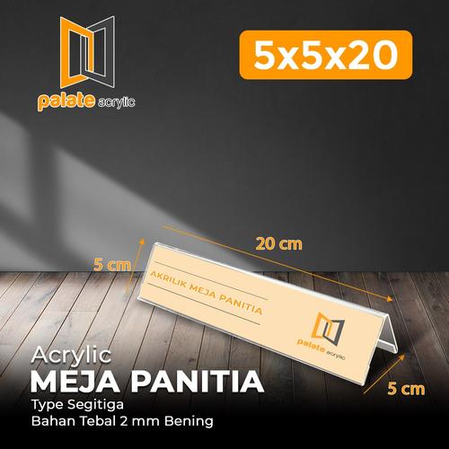 Jual AKRILIK / ACRYLIC / DISPLAY MEJA NAMA PANITIA SEGITIGA NAMA ...