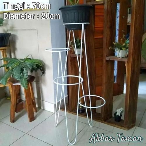 Jual Rak Pot Bunga Besi Lobang 4 Pot Tanaman / Standing Pot Tinggi 70cm ...